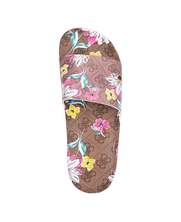 GUESS Women's Savan Pool Slide Flat Sandals & Reviews - Sandals - Shoes ...