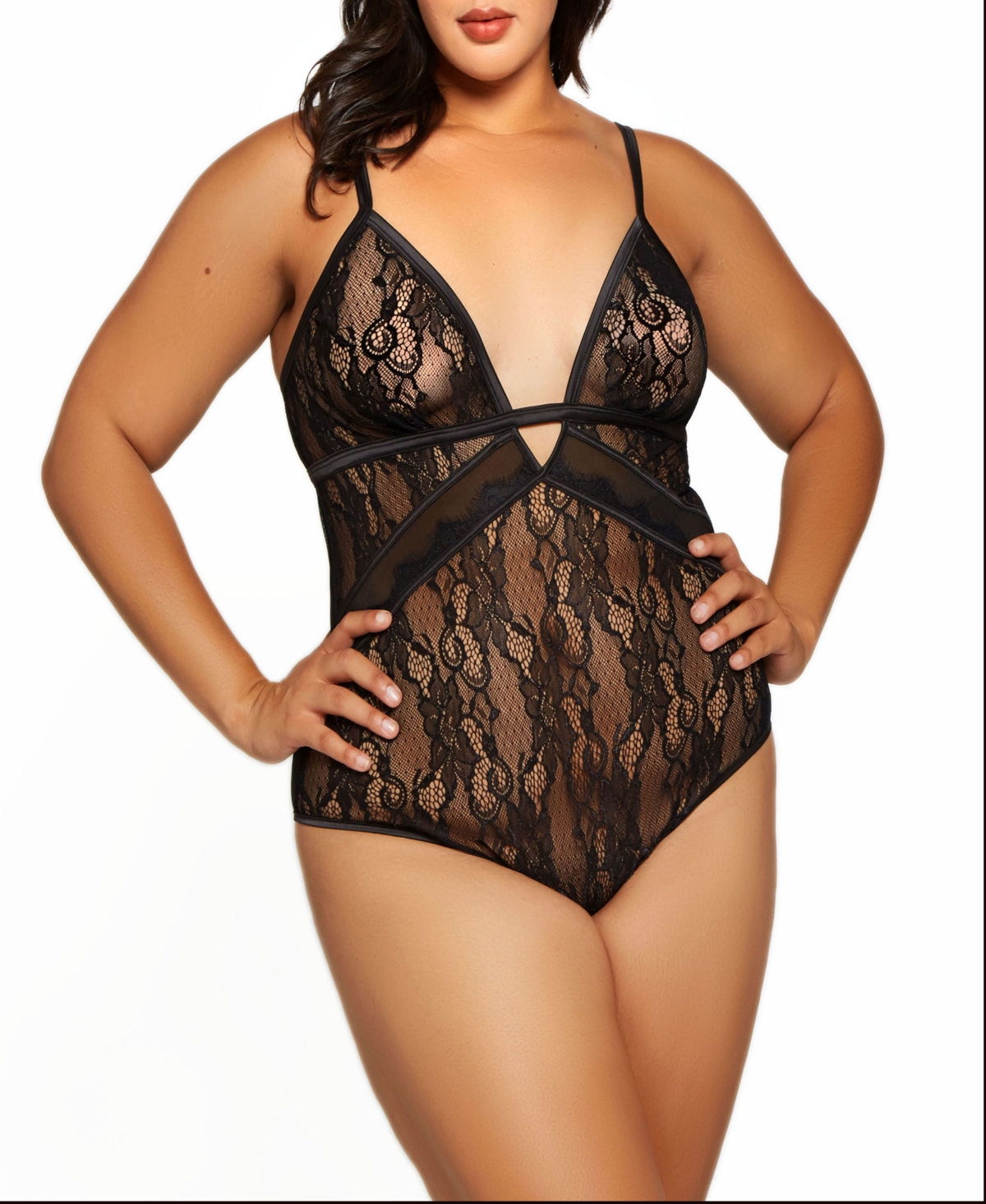 Click here for Plus Size Camellia all Over Lace and Fine Mesh Lin... prices