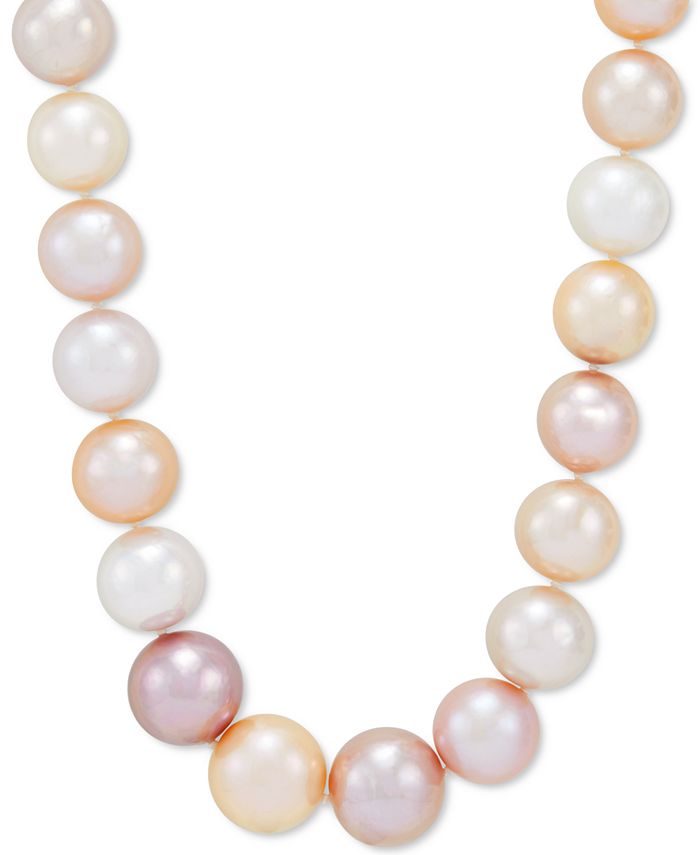 Macy's Multicolor Cultured Ming Pearl (11-15mm) 30" Strand Necklace ...
