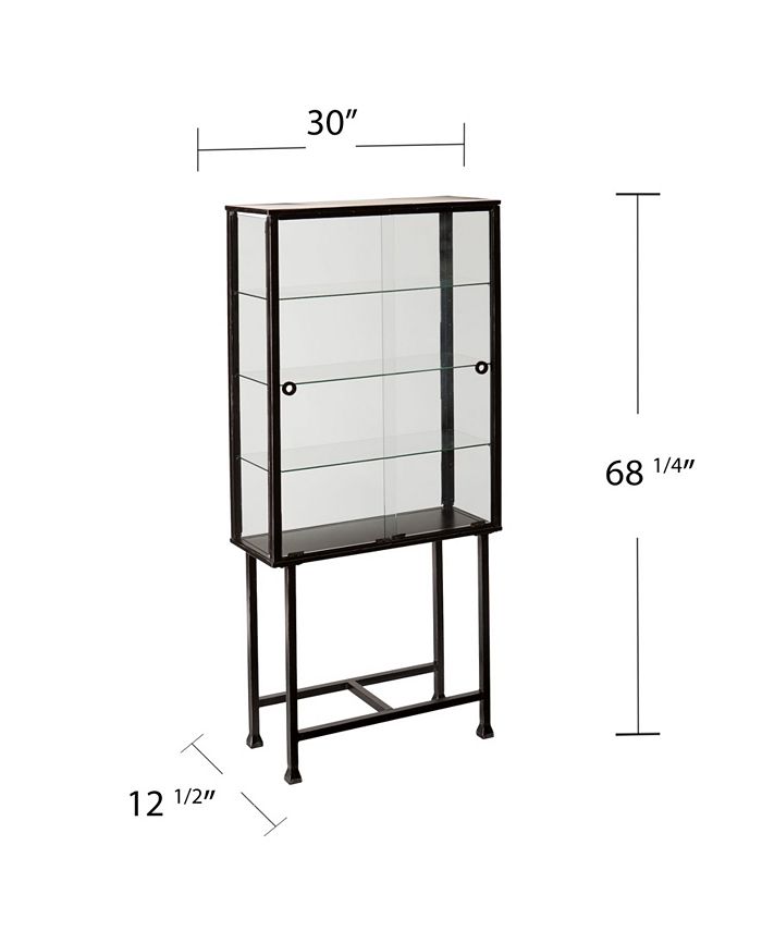 Southern Enterprises Metal, Glass Sliding-door Display Cabinet - Macy's