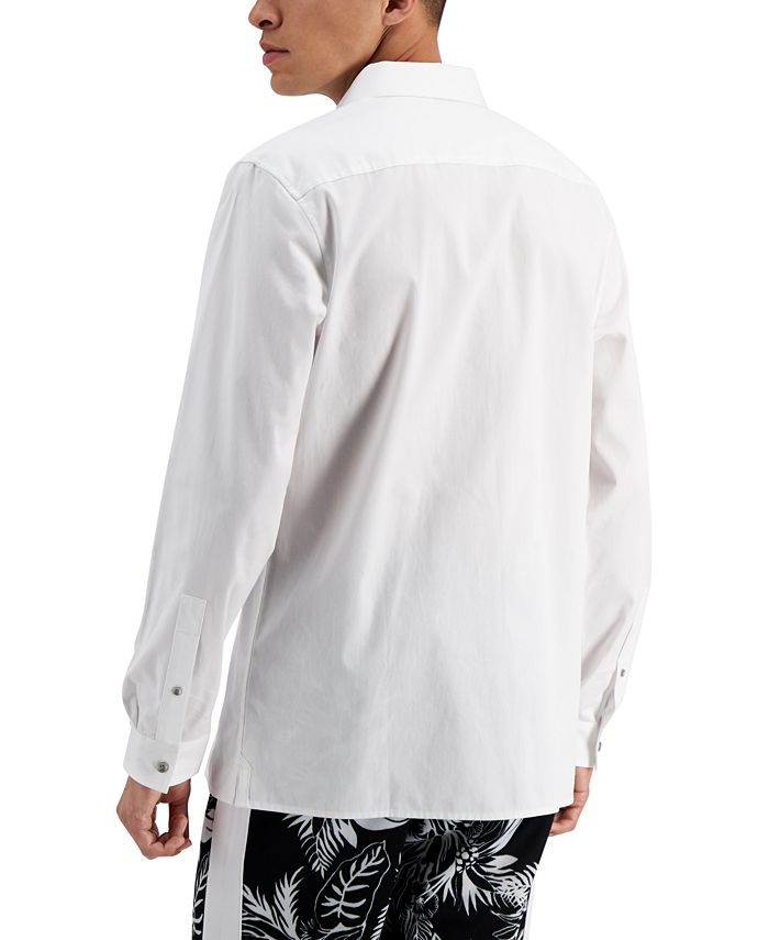 Inc International Concepts Mens Regular Fit Solid Zip Pocket Shirt