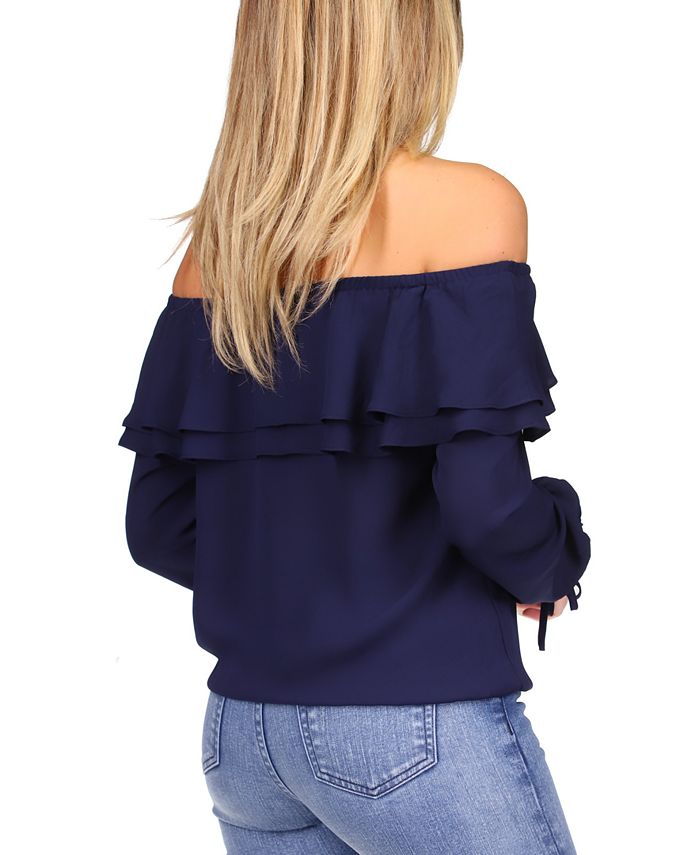 Michael Kors Ruffled Off-the-Shoulder Top, in Regular & Petites - Macy's