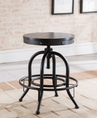 Odal Round Adjustable-height Stool - Industrial Style - Macy's