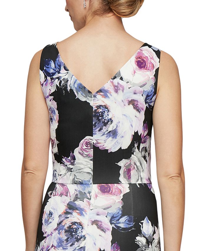 Alex Evenings Embellished Cascade Dress - Macy's