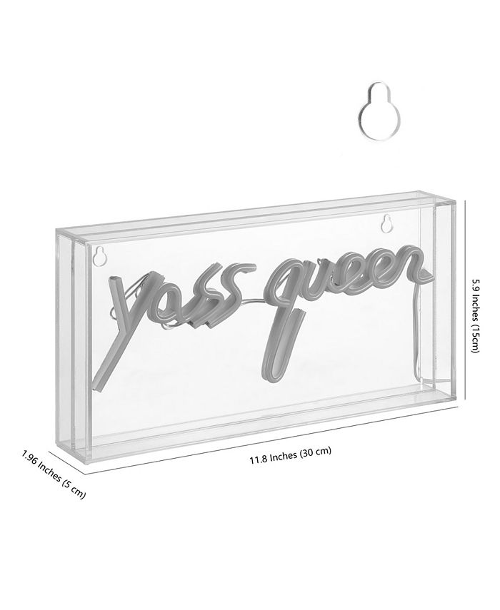 Jonathan Y Yass Queen Contemporary Glam Acrylic Box USB Operated LED ...