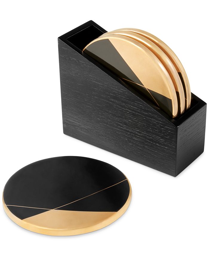 Hotel Collection Set of 4 Coasters with Holder, Created for Macy's - Macy's