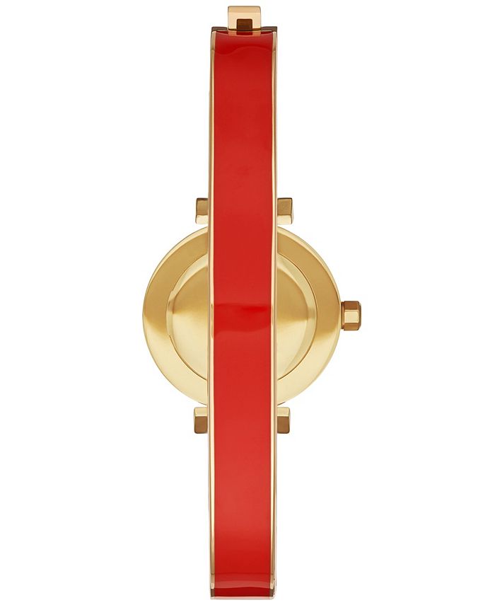Tory Burch Women's Slim Red & Gold-Tone Stainless Steel Bracelet Watch ...