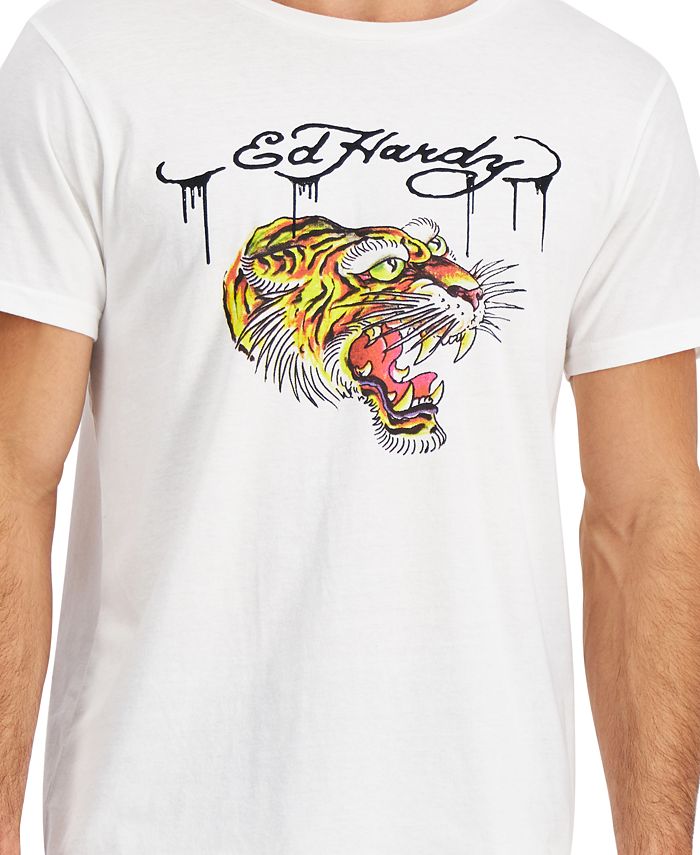 Ed Hardy Men's Retro Tiger Logo Graphic T-Shirt - Macy's