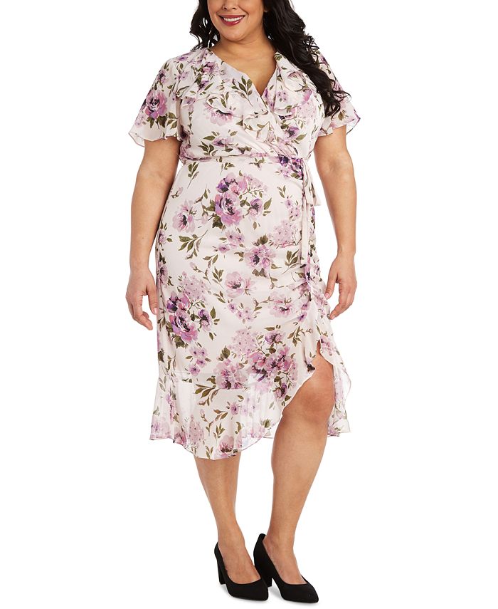 R & M Richards Plus Size Side-Ruched Dress - Macy's