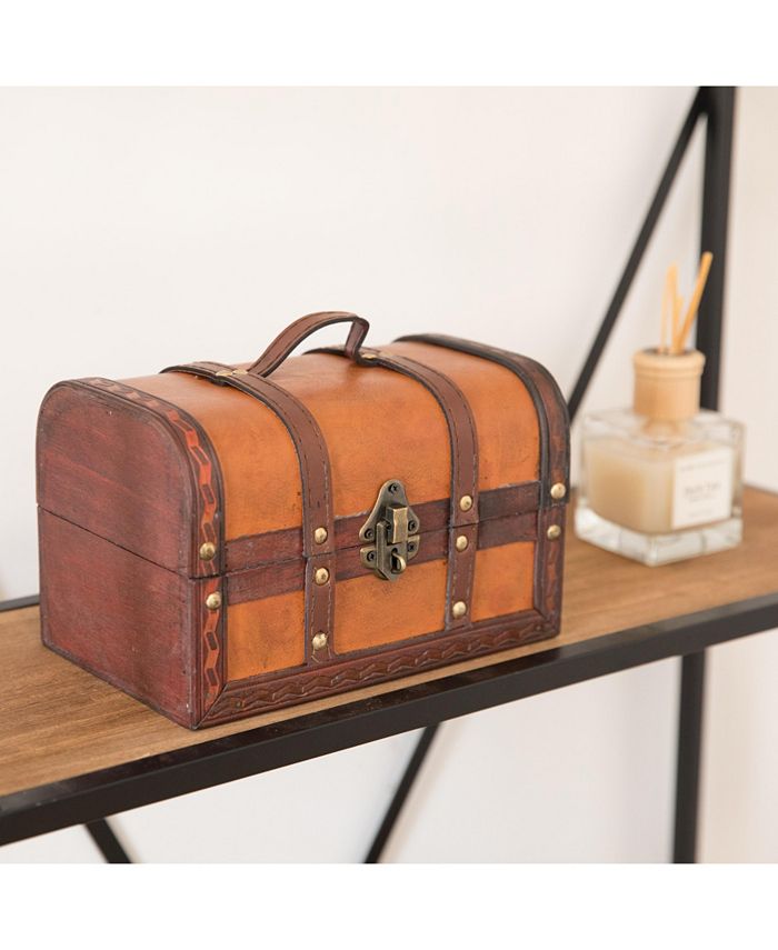 Vintiquewise Decorative Leather Small Treasure Box - Macy's