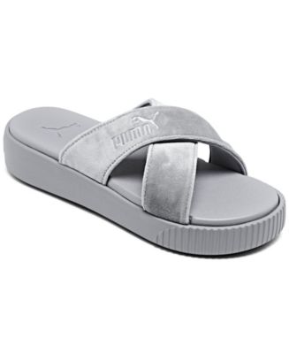 Puma Women's Velvet Platform Slide Sandals from Finish Line - Macy's
