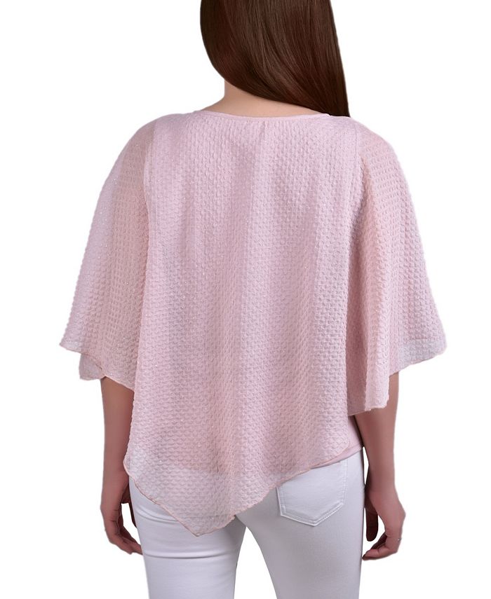NY Collection Petite Chiffon Poncho with Matching Tank - Macy's