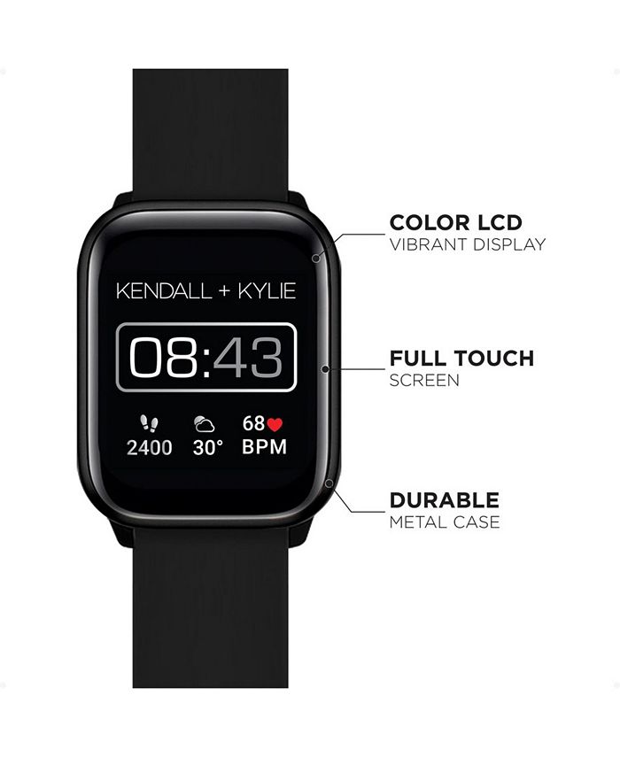 Kendall + Kylie Women's Black and Leopard Print Straps Smart Watch Set ...