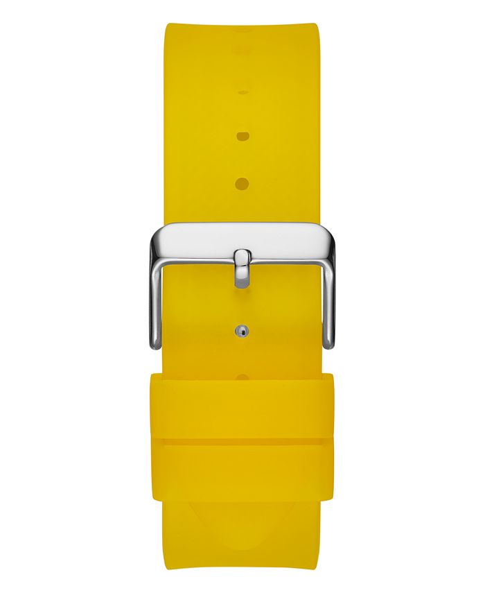 GUESS Men's Yellow Silicone Multi-Function Watch 43mm - Macy's