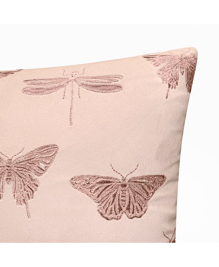 Edie@Home Embroidered Butterflies and Moths Lumbar Decorative Pillow ...