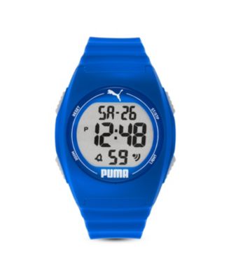 Puma Unisex Puma 4 LCD, Blue-Tone Plastic Watch, P6013 - Macy's