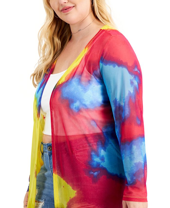 FULL CIRCLE TRENDS Trendy Plus Size Tie-Dyed Duster - Macy's