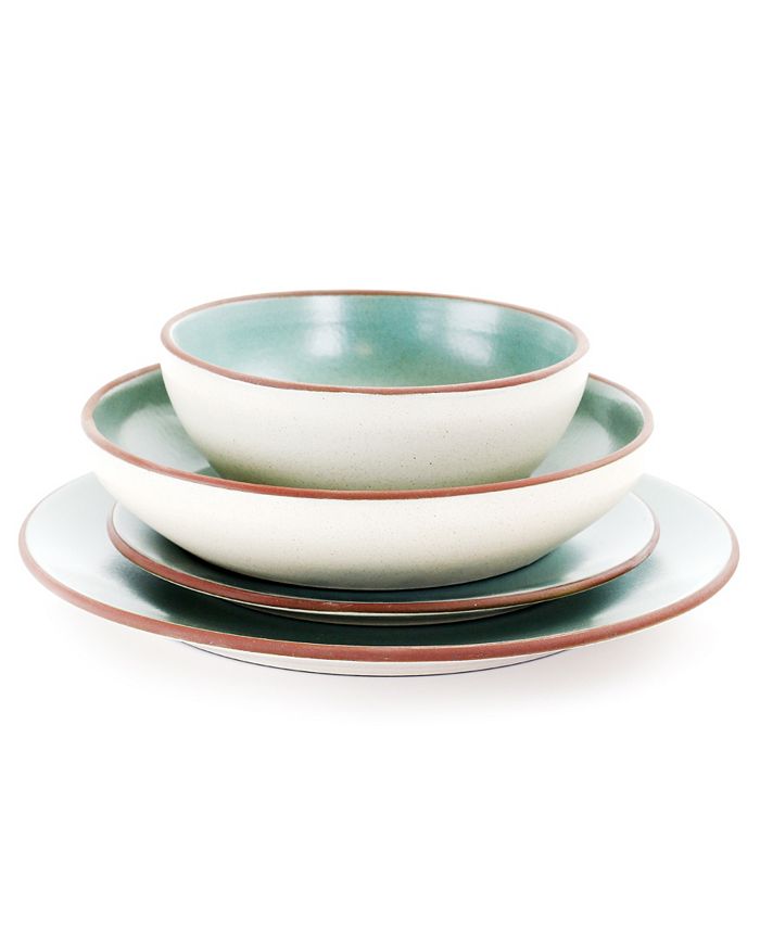 Gibson Contempo Classic Round Terracotta Dinnerware Set, 16 Piece - Macy's