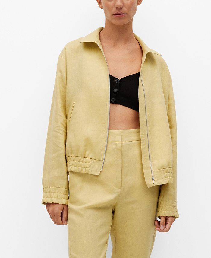 MANGO Linen Jacket - Macy's