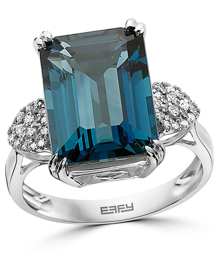 EFFY Collection EFFY® London Blue Topaz (8-1/10 ct. t.w.) & Diamond (1/ ...
