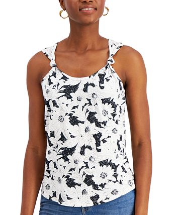 INC International Concepts Cotton Twisted-Strap Tank Top, Created for ...