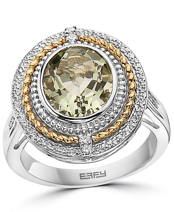 EFFY Collection EFFY® Green Quartz (3-1/3 ct. t.w.) & Diamond (1/20 ct ...