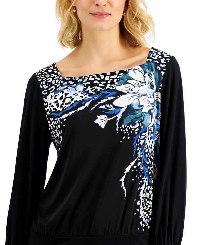 JM Collection Printed Banded-Hem Top, Created for Macy's - Macy's