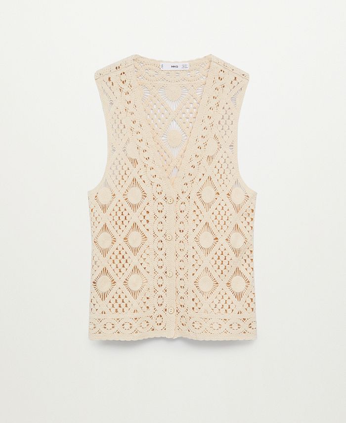 MANGO Women's Fringed Vest - Macy's