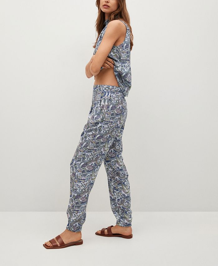 MANGO Women's Paisley Print Pants - Macy's