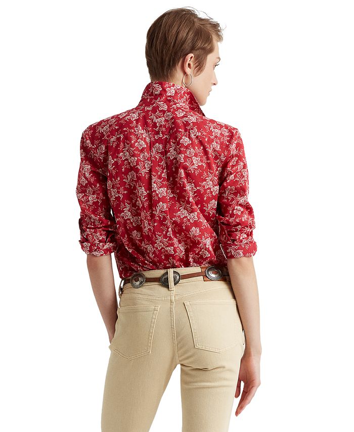 Lauren Ralph Lauren Floral Patch Pocket Top - Macy's