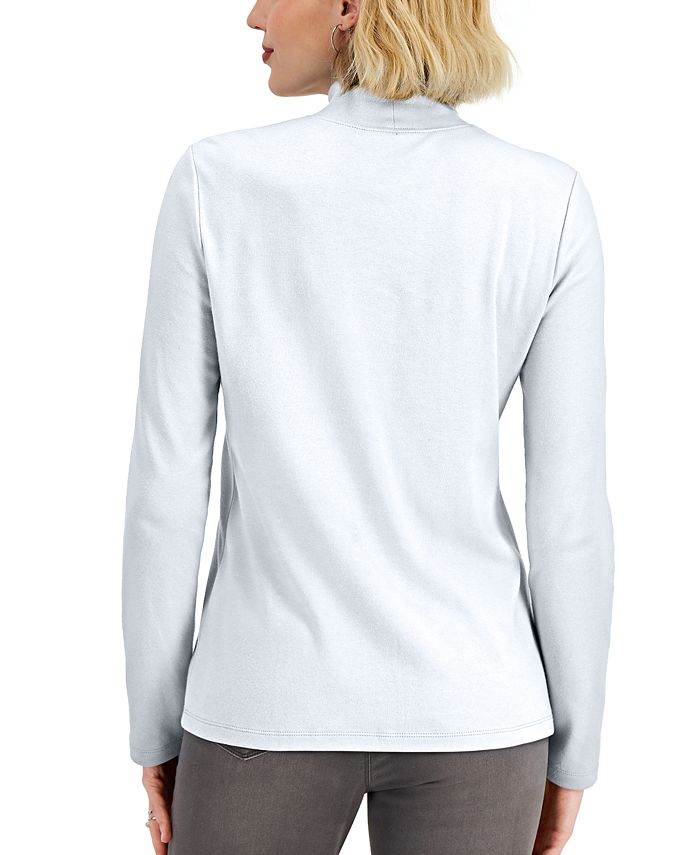 Karen Scott Mock-Neck Top, Created for Macy's & Reviews - Tops - Women ...