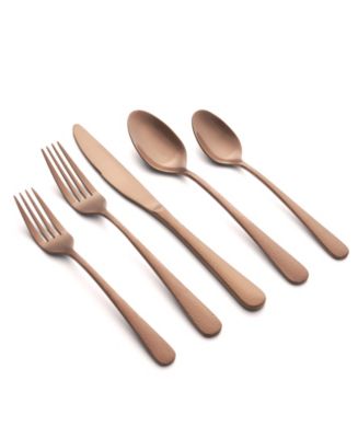 Cambridge Silversmiths Keene Hammered Satin 20-Piece Flatware Set ...