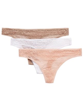 DKNY 3 Pk Modern Lace Thong DK5013P3 - Macy's