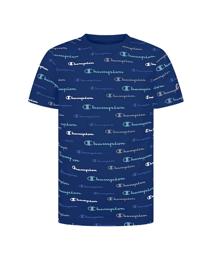 Champion Big Boys All Over Print Script Short Sleeve Tee - Macy's