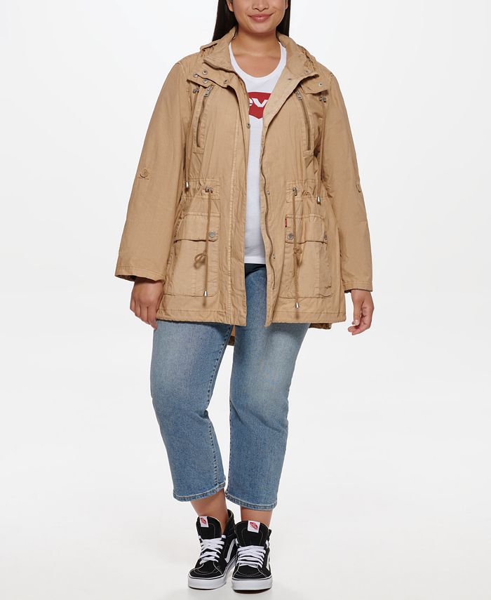 Levi's Plus Size Trendy Lightweight Parachute Cotton Hooded Jacket - Macy's