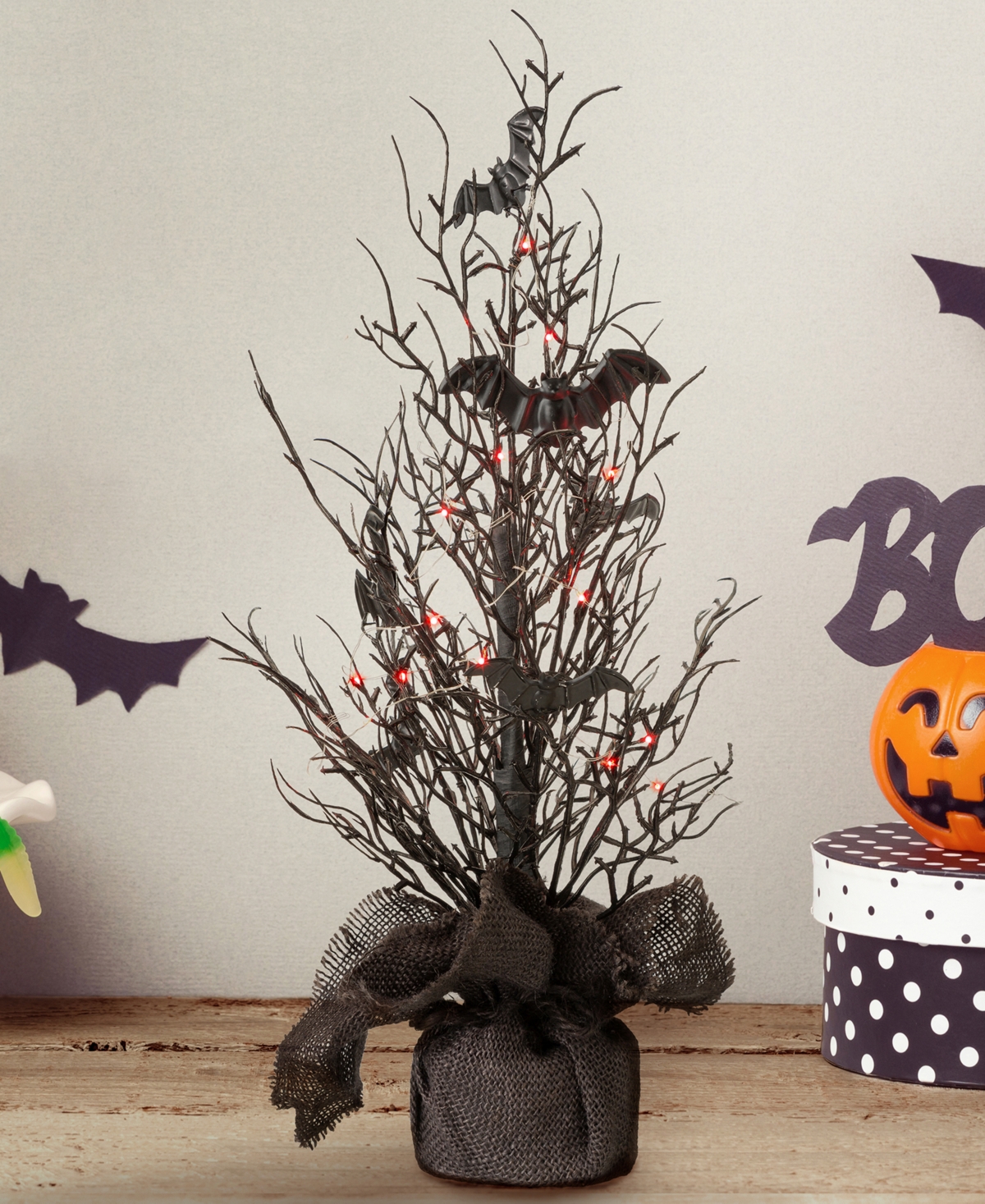 Click here for Glitzhome 20 Halloween Lighted Bats Table Top Tree... prices
