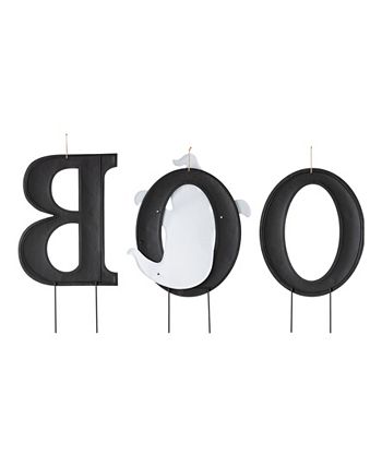 Glitzhome 30" H Halloween Metal Ghost BOO Yard Stake or Hanging Decor ...