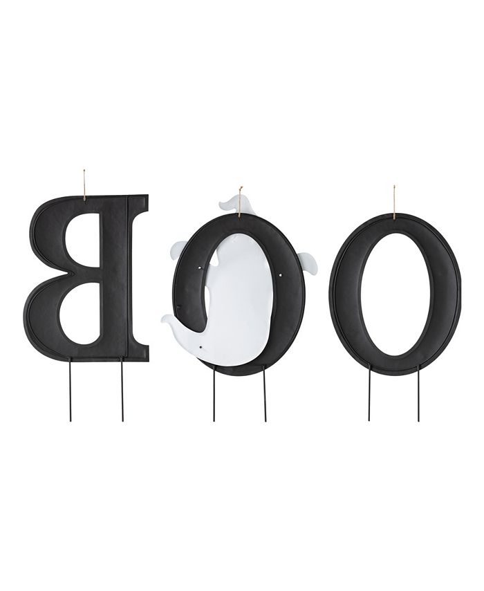 Glitzhome 30" H Halloween Metal Ghost BOO Yard Stake or Hanging Decor ...