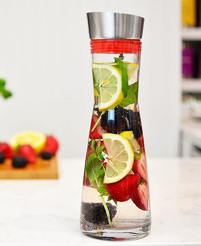 GROSCHE Rio Glass Infusion Water Pitcher and Sangria Maker Carafe with ...