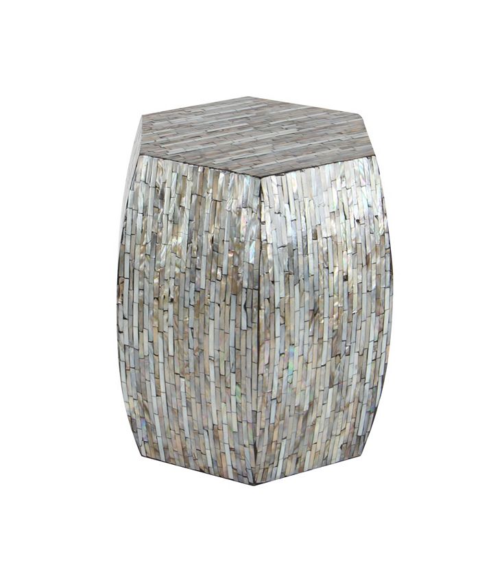Rosemary Lane Barrel-Shaped Shell Side Table - Macy's