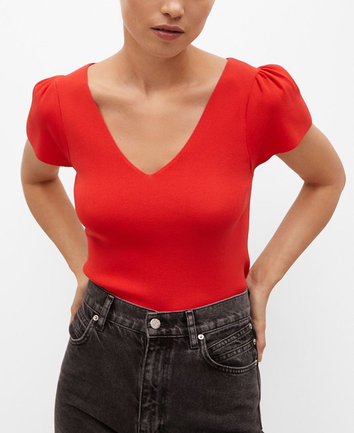 MANGO Women's Bow Knit Top - Macy's