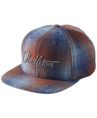 Pendleton Men's Plaid Logo Embroidered Wool Flat Brim Hat - Macy's