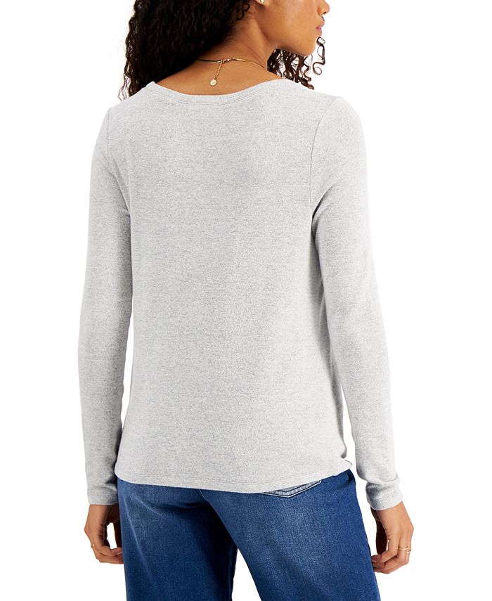 Style & Co Scoop Neck Drapey Top, Created for Macy's - Macy's