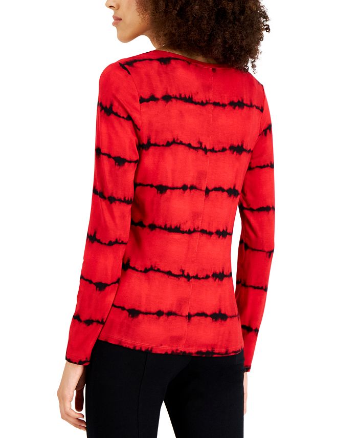 INC International Concepts Striped Scoop-Neckline Top, Created for Macy ...