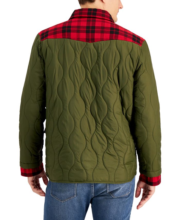 Club Room Men's Mixed Media Quilted Jacket, Created for Macy's - Macy's