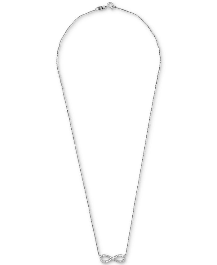 Macy's Diamond Infinity 18" Pendant Necklace (1/10 ct. t.w.) in ...