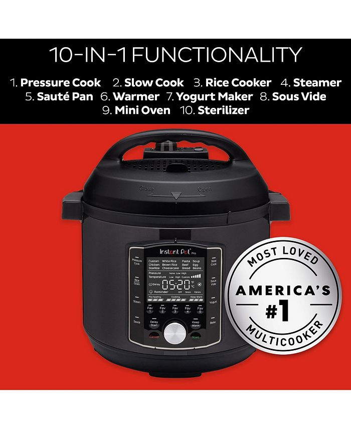 Instant Pot Pro 6 Qt. 10-in-1 Pressure Cooker - Macy's