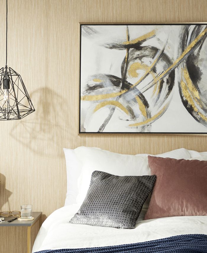 CosmoLiving by Cosmopolitan Gold Contemporary Abstract Canvas Wall Art ...