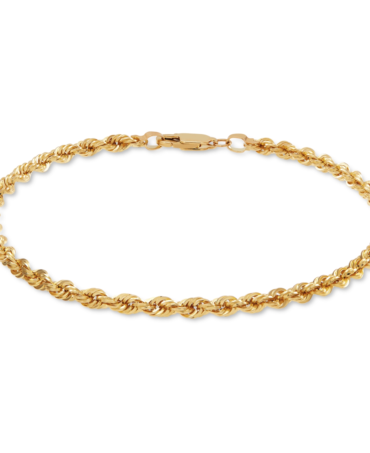 Click here for Lightweight Rope Link Chain Bracelet in 14k Gold -... prices