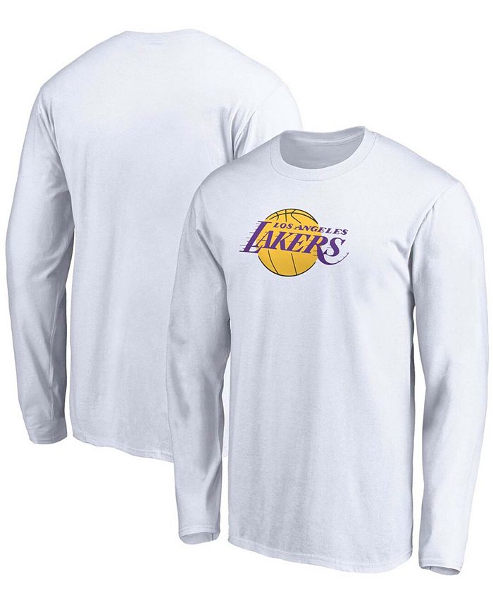 Fanatics Men's White Los Angeles Lakers Team Primary Logo Long Sleeve T ...